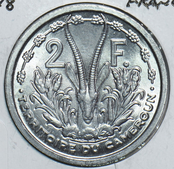 French Colonies 1948 2 Francs Cameroon Gazelle 198761 combine shipping – Coin Gold & Stamp Buyer SF